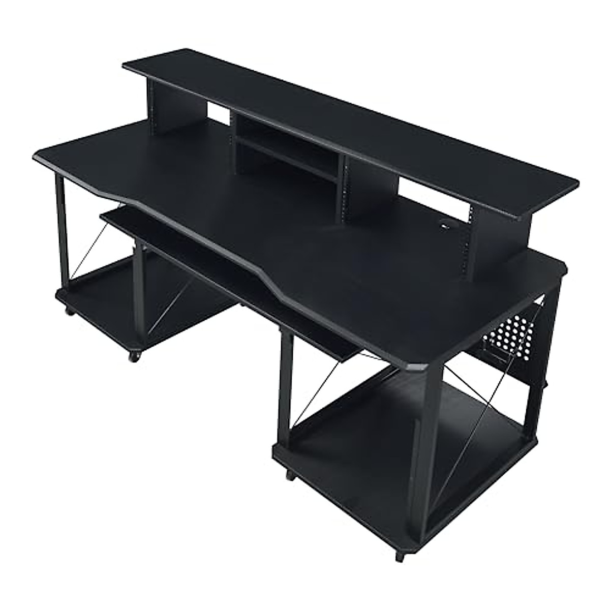 Acme Furniture Metal and Wooden Music Desk with Wheels, Black