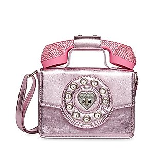 Betsey Johnson Womens Betsey Johnson Party Line Rhinestone Phone Bag, Pink, One Size US