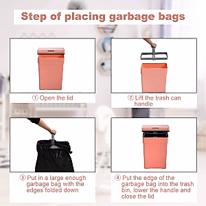 NiamVelo 50 Liter/13.2 Gallon Trash Can for Kitchen, Automatic Garbage Can Touch Free High-Capacity,Plastic Smudge Resistant, with Lid (1, Pink)