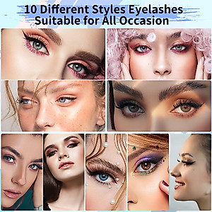Magnetic Eyelashes Kit,Reusable Magnetic lashes Natural Look and Long Lasting,10 Pairs Lightweight False Eyelashes with Eyeliner＆Tweezers, Easy to Wear, No Glue Needed …