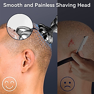 WeChip Head Shaver 7D 5-in-1 Head Shavers for Bald Men with Nose Hair Sideburns Trimmer, Floating Head Razors for Bald Men Waterproof Wet & Dry, LED Display, Cordless, Rechargeable