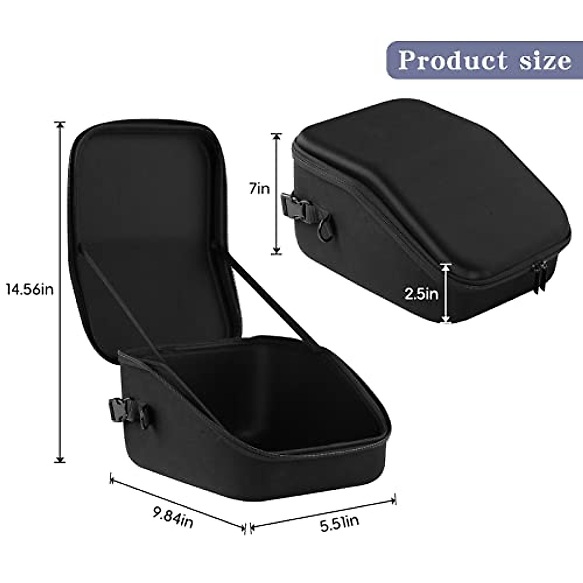 MOSLA Hat Travel Case for up to 3 Baseball Caps with Crush-Resistant Hard Shell Outer,Shoulder Strap - Portable Hat Case Carrier Perfect for Traveling & At-Home Storage – Black