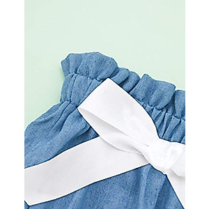 Newborn Baby Girls Clothes Floral Sleeve Romper+ Floral Short Pant 2pcs Summer Outfit 0-3 Months Blue