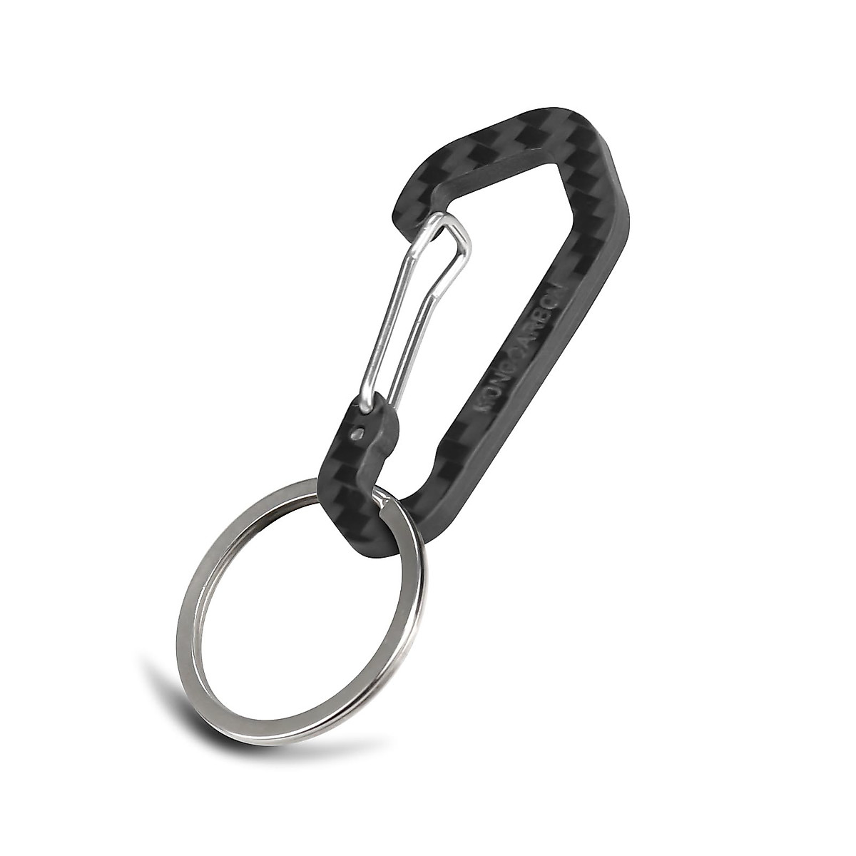MONOCARBON Keychain Clip Carbon Fiber Surface, Small Carabiner Keychain Hooks, Auto Locking Key Clip, Durable and Cool for EDC. (Twill Carbon)