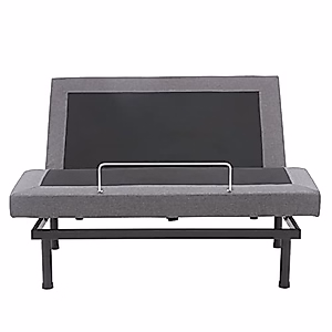 Adjustable Comfort Upholstered Adjustable Bed Base with Massage, Wireless Remote, Three Leg Heights, and USB Ports-Ergonomic, Full, Black