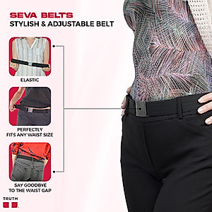 Truth Belts for Women - Adjustable Stretch Belt for Natural Fit - No Show Women Belt for Jeans, Pants, and Plus Sizes