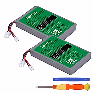 Tectra 2-Pack LIP1522 Battery for Sony Playstation 4 PS4 Slim Pro Dualshock 4 CUH-ZCT1E CUH-ZCT1H CUH-ZCT1U CUH-ZCT2 CUH-ZCT2U Wireless Controller (Big and Small Plug)