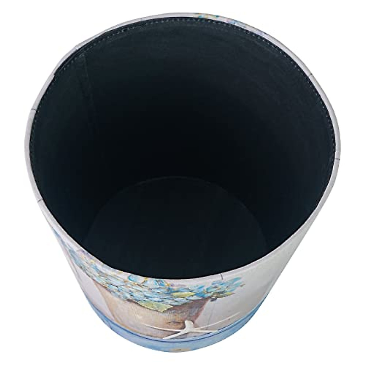 DreamsEden Vintage Leather Trash Can - Retro Waste Toillet Paper Bin Basket for Bathroom Bedroom Office (Beach House)