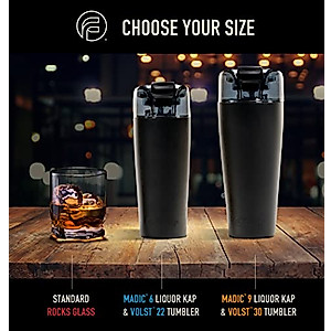 FlasKap Madic 9 | 30 oz Tumbler Lid Replacement | Shot Dispenser | Leak Proof Tumbler Lid | Splash Resistant to Avoid Spills | Compatible with Most 30 oz Tumblers (9 oz Capacity, Black)