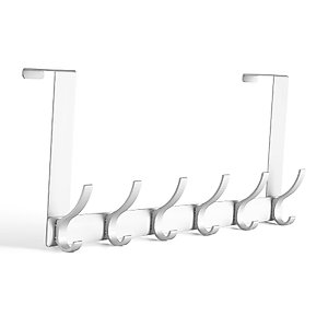 Optish Over The Door Hooks, Door Hanger Hooks, Over The Door Towel Racks for Bathroom with 12 Coat Hooks for Hanging Clothes Coats Towels, Fits 1-3/4" Thick Door