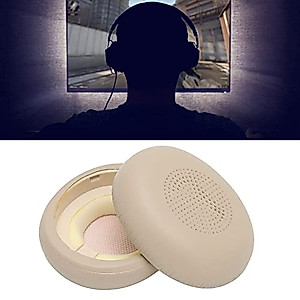 plplaaoo Headphone Pads,Headphone Replacement Ear Pads,Headphone Cushion Replacement Soft Protein Leather Memory Foam Noise Isolation Ear Cushion for Jabra Elite 45h Headphones(Gold)