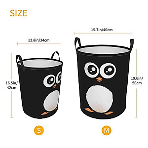 Foruidea Cute Penguin Laundry Basket,Laundry Hamper,Collapsible Storage Bin, Oxford Fabric Clothes Baskets,Nursery Hamper For Home,Office,Dorm,Gift Basket