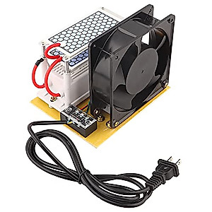 Vikye Ozone Generator, 110V 10g/h Professional Air Fresher Ozone Generator Double Ceramic Plate Ozonizer with Fan, Poratable Air Purifier Cleaner for Home or Office(US Plug)