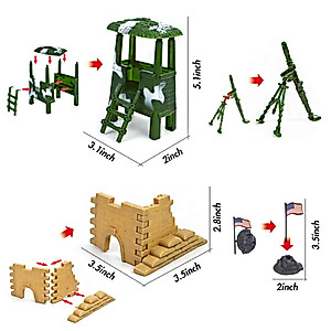 3 otters 250PCS Army Men Military Set, Military Figures and Accessories with Hand Bag World War II Army Men Toys for Boys