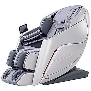 iRest 2023 4D Massage Chair Recliner System, Zero Gravity Shiatsu Massager with AI Voice Control, SL Track, Heating, Touch Screen, Quick Access Buttons (Beige)