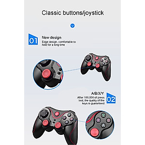 Megadream Android Gamepad Controller, Wireless Key Mapping Gamepad Joystick Perfect for PUBG Mobile & Call of Duty, Compatible for Samsung Galaxy HTC LG Other Phone, Not for iOS/PC
