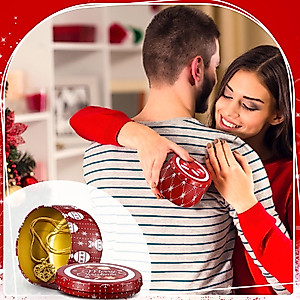 Uiifan 48 Pcs Christmas Candle Tins Cookie Tins Metal Candles Tin Gifts Jars with Lids 8 oz Candy Tinplate Retro Tins Round Containers for Candle Holiday Gift Giving Treat Biscuits Party Favors