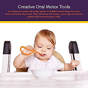 Special Supplies Duo Spoon Loops Oral Motor Therapy Tools, 2 Pack, Textured Stimulation and Sensory Input Treatment for Babies, Toddlers or Kids, BPA Free Silicone with Flexible, Easy Handle