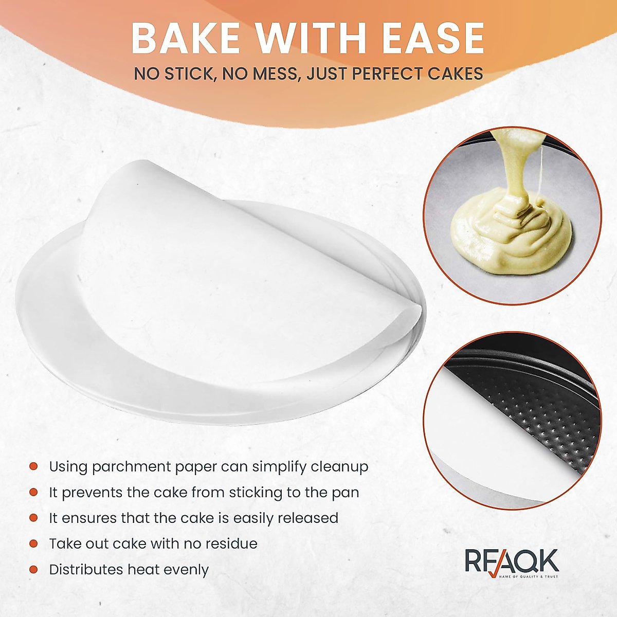 RFAQK Non-Stick 9 Inch Springform Pan - Spring form Pan for Cheesecake with Removable Bottom, Bonus Icing Spatula with 30 Pcs Parchment Paper & Recipe E-Book - Ideal for Baking Cakes, Pizzas, & More!