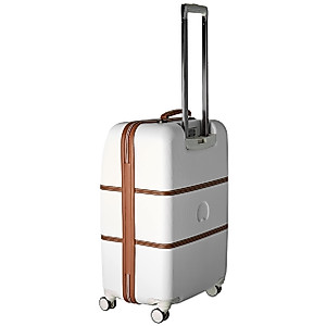 DELSEY Paris Chatelet Hard+ Hardside Luggage with Spinner Wheels, Champagne White, Checked-Medium 24 Inch
