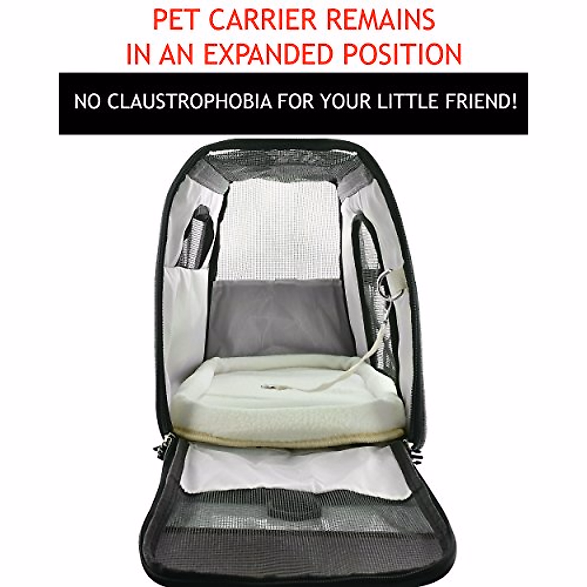Ess and Craft Pet Carrier Airline Approved | Side Loading Travel Bag with Sturdy Bottom & Fleece Cushion | Ventilated Pouch with Top Handle, Shoulder Strap & Zipper Locks | for Dogs, Cats & Others