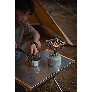 CAMPINGMOON Bread Toaster for Camping Stove Gas Fire 304 Stainless Steel Bread Toaster Small Size US-1312