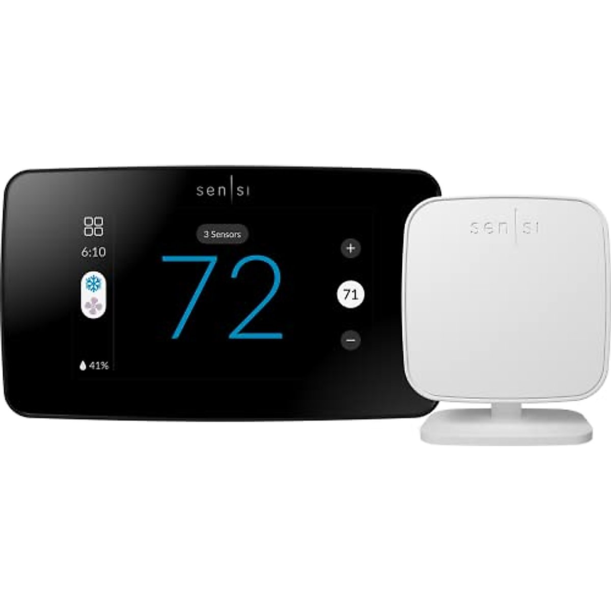 Sensi Touch 2 Black Smart Thermostat by Emerson with Touchscreen Color Display, Programmable, Wi-Fi, Mobile App, Easy DIY, Data Privacy, Works with Alexa, Energy Star Certified, ST76, C-Wire Required