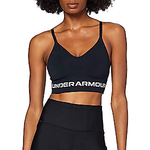 Under Armour Women's Seamless Low Impact Long Sports Bra , Black (001)/Halo Gray , Medium