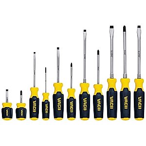 VACO VAC1070 Impact Driver, 7-in-1 SAE Multi-Bit Impact Flip Socket with Handle, 6 Easy-to-Identify Hex Driver Sizes and 1/4-Inch Bit Holder
