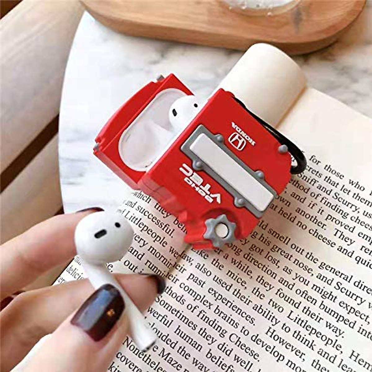 Prime Spot DOHC VTEC Apple Airpods Engine Silicone Case Cover for Protection Fits 1st Gen and 2nd Gen Wireless Charging