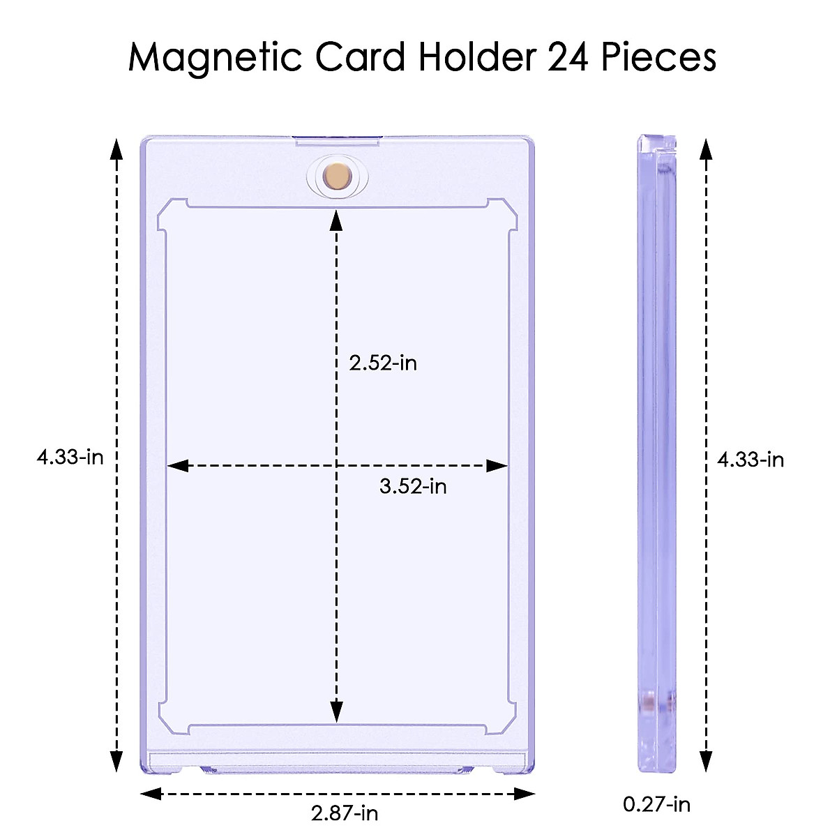 Kitoyz 24 ct Magnetic Card Holder for Trading Cards, 35PT Baseball Card Case Magnet Toploaders Sports Card Protectors with UV Protection Fit for TCG, Game Cards, Football Cards