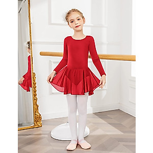 Arshiner Kids Girls Classic Long Sleeve Leotard Dance Ballet Dress