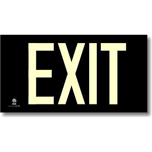 Black Glow-in-The-Dark Exit Sign
