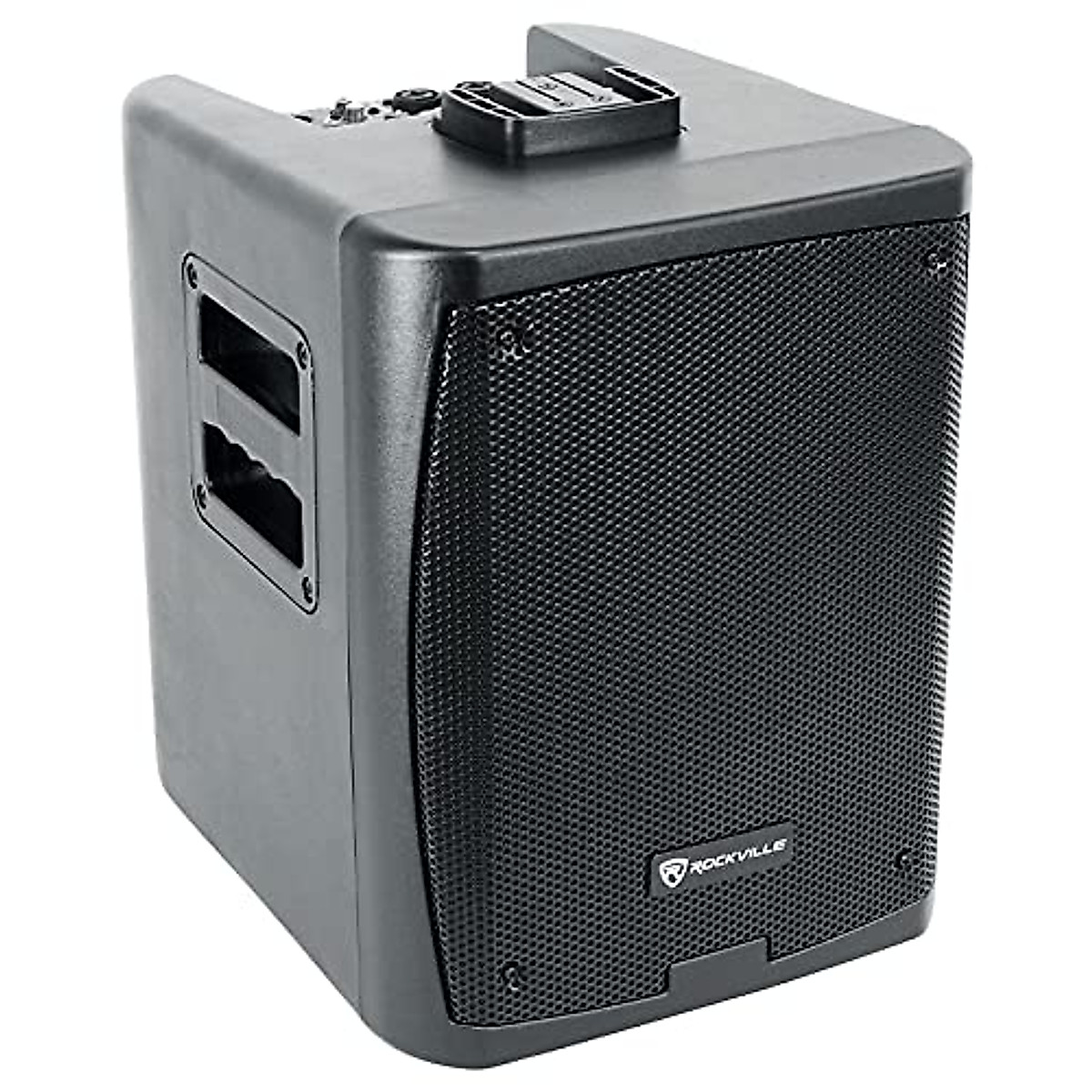 Rockville Titan Portable Array Battery Powered PA DJ Speaker System w/Subwoofer, Black