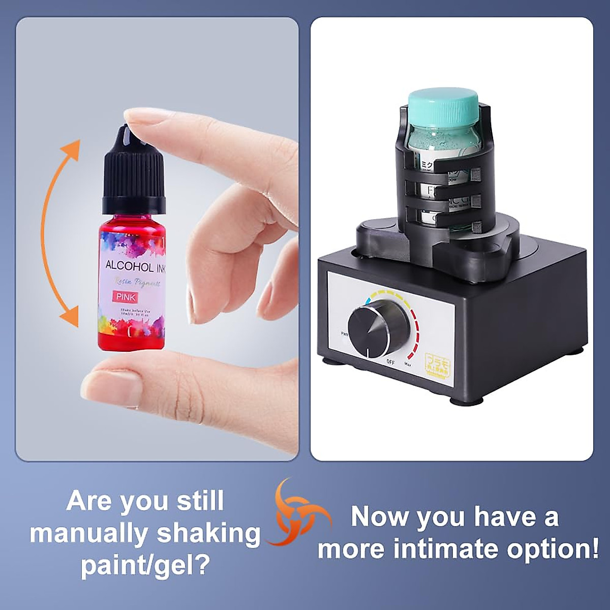 GUNDDIYCLUB Mini Vortex Mixer, DIY/Gundam Model Paint Shaker, Hands-Free, 300~2400rpm, Three-Stage Speed Mix, Suitable 10-100ml Shaker, for Paint, Nail Polish, Lab, Paints Acrylic, Eyelash Adhesives