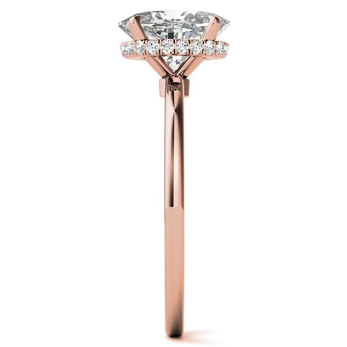 Moissanite Solitaire Engagement Ring Set 2 CT Oval Cut Moissanite Bridal Wedding Ring Set for Women Handmade VVS Colorless (14K Solid Rose Gold)