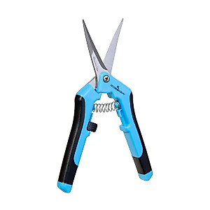 Hydrofarm HGPP400C Precision Curved Blade Pruners, 1-Pack, Blue