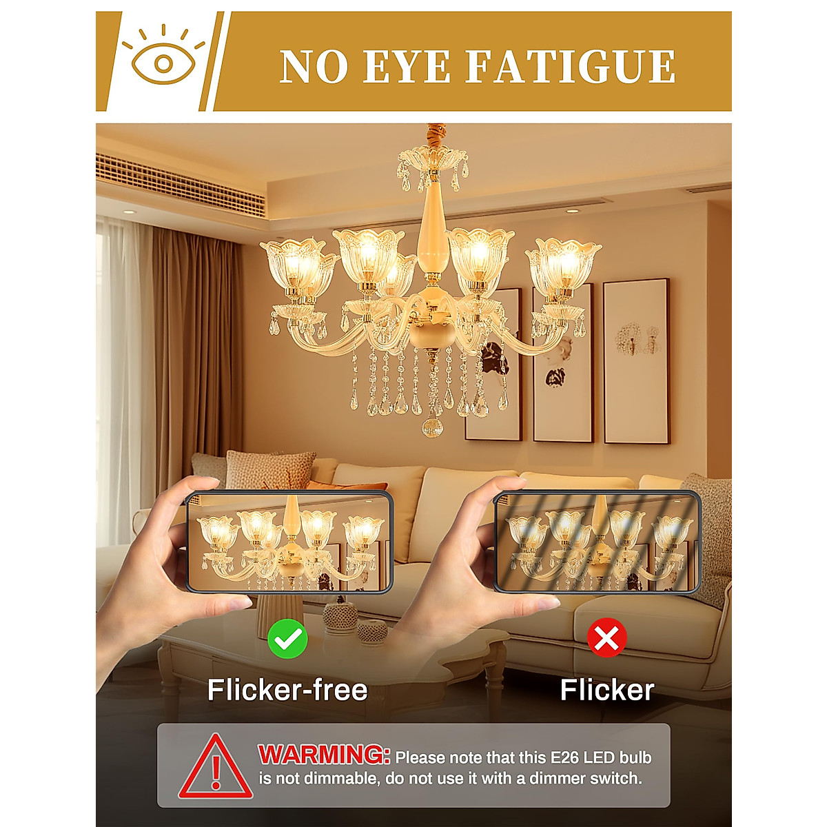 DORESshop Led Light Bulb, 40W Equivalent E12 Light Bulbs Led Light Bulb, Edison Bulbs, Chandelier Light Bulbs, Non-dimmable C35 Edison Filament Candle Bulbs, Soft White Light Bulbs 2700K,Decorative