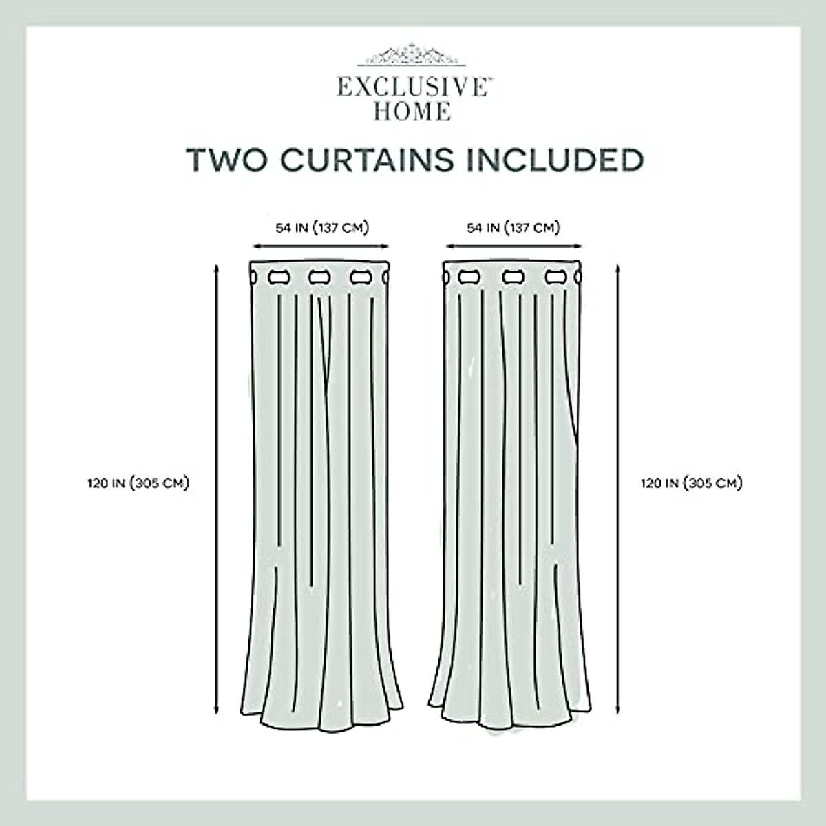 Exclusive Home Cabana Stripe Indoor/Outdoor Light Filtering Grommet Top Curtain Panel, 54"x108", Seafoam, Set of 2