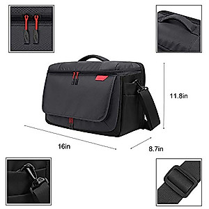 BUBM Console Carrying Case for PS5, PlayStation 5 Protective Shoulder Bag Handbag, Travel Carry Bag Storage for Controllers, Monitor, Headsets, Gaming discs, Charger, & Accessories (Black)