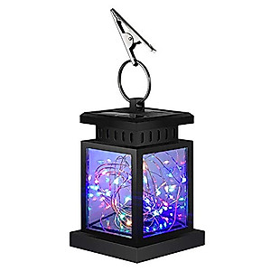 Solar Lantern Outdoor Hanging Lights, ANDEFINE Solar Hanging Lantern Waterproof Solar Table Lamp Solar Powered Outdoor Lanterns Decoration Colorful Lights for Patio, Garden, Tree, Umbrella (1 Pack)