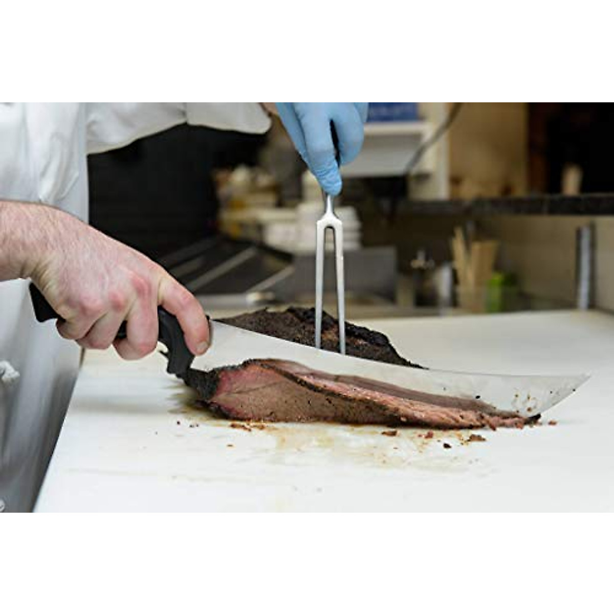 Ergo Chef Prodigy Series 12-Inch Cimeter - Curved High Carbon Stainless Steel Blade - Breaking Knife - Butcher's Meat Knife, Ergonomic Non-Slip Handle, Black