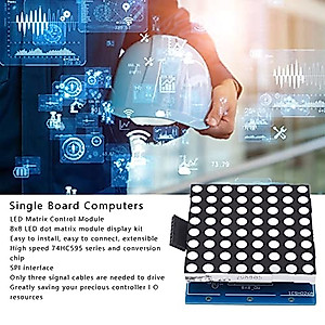 Kadimendium LED Matrix Control Module, High Speed 74HC595 Chip DC5V LED Matrix Module Display Kit Bright Easy to Drive for Sensor Expansion Board