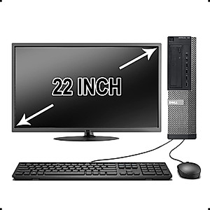 DELL OptiPlex 790 Desktop Computer Package - Quad Core i5 3.1-GHz, 4GB RAM, 250GB HDD, DVD, 22 Inch LCD, Keyboard, Mouse, WiFi, Bluetooth, Windows 10 (Renewed)