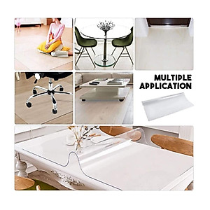 Clear PVC Desk Chair Mat Transparent Plastic Runner Rugs for Hardwood Floors/Carpet Protector,Clear Floor Protector Carpet for Hard Surface Floors, Non Slip Easy Clean Area Rug Pad,2mm Thick,60/80/100