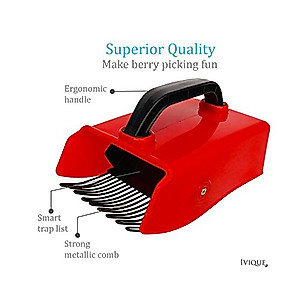 Berry Picker with Metallic Comb and Ergonomic Handle for Easier Berry Picking Swedish Design by Ivique