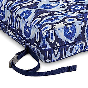 Vera Bradley by Classic Accessories Water-Resistant Patio Bench Cushion, 54 x 18 x 3 Inch, Ikat Island, Patio Furniture Cushions