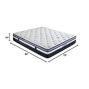 Vesgantti California King Mattress 10 Inch Innerspring Multilayer Hybrid Cal King Size Mattress - Ergonomic Design with Memory Foam and Pocket Spring Mattress - Box Top Series Medium Firm Feel