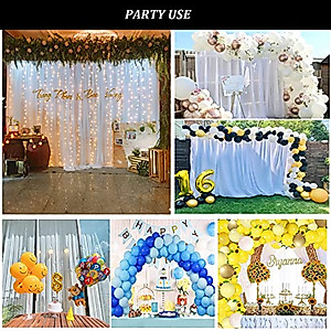 Wish Care White Sheer Curtain for Party Backdrop, 5ft x 7ft Wrinkle-Free Chiffon Backdrop Curtain White Arch Drapes for Wedding Birthday Party Decorations