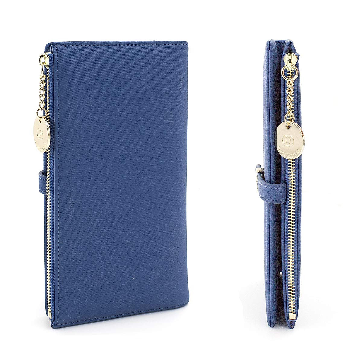 Valentoria Womens Long Wallet Wallet ClutchPurse Handbag Zipper Wristlet Pocket Card Holder (Denim Blue)